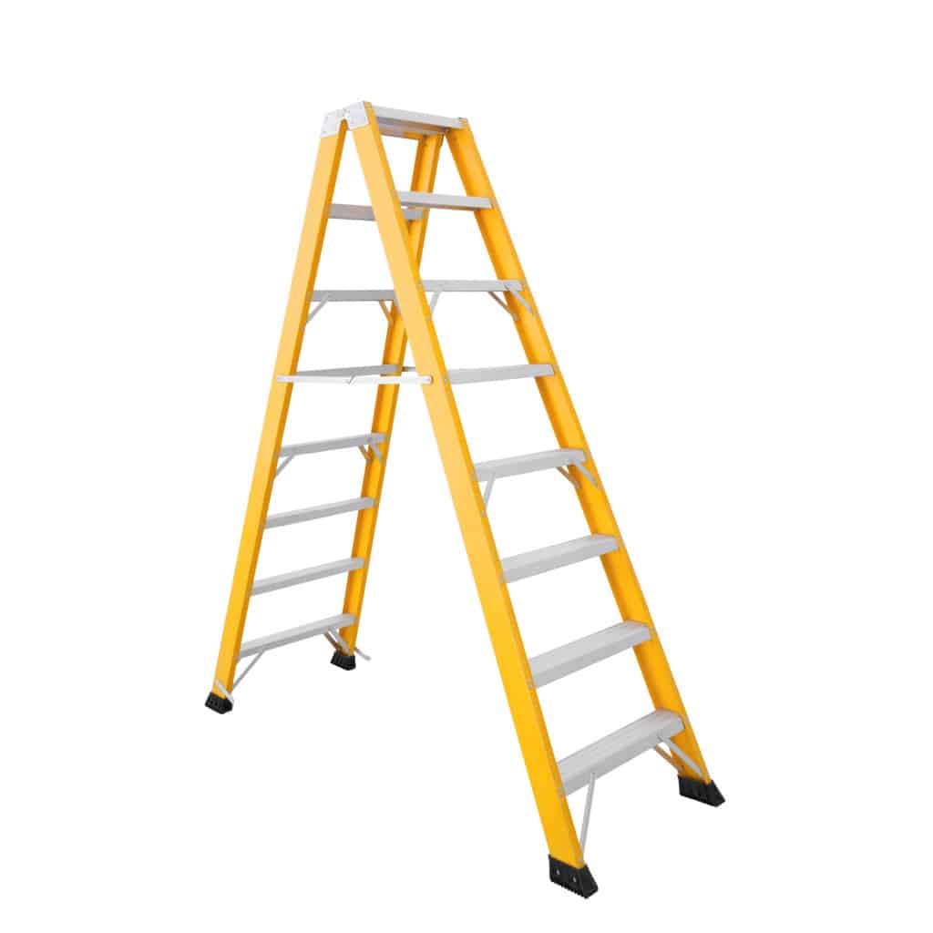 FATP wide scissor fiberglass ladder with double access EN131.1-2 and EN ...